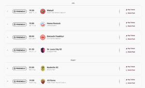 2025/26 Premier League Clubs Pre Season Friendlies Fixtures List