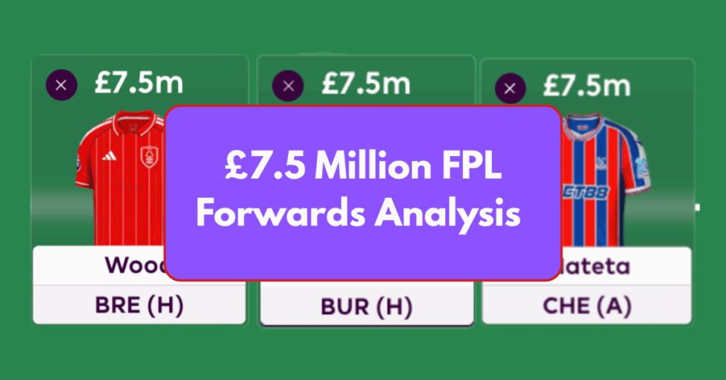 Best £7.5m FPL Forwards Comparison for 2025/26 FPL Season